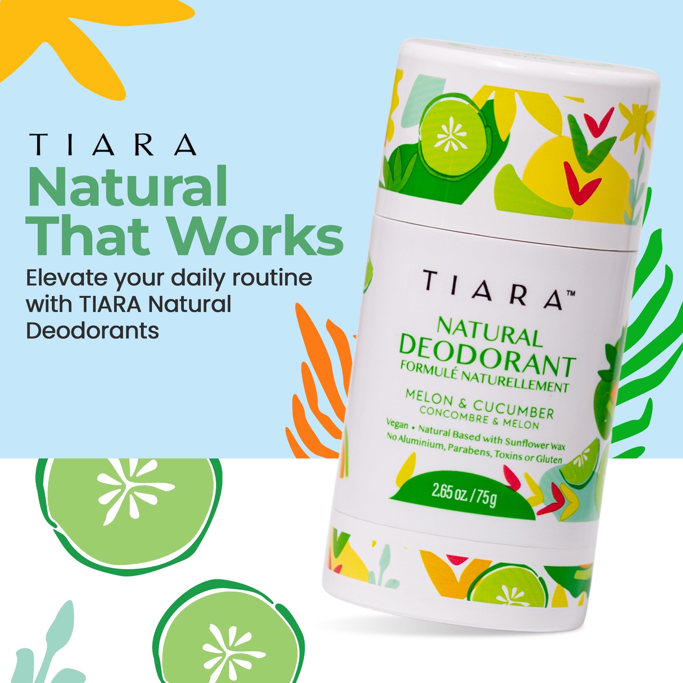 All-Natural Aluminium and Gluten Free deodorant Melon and Cucumber nat ...